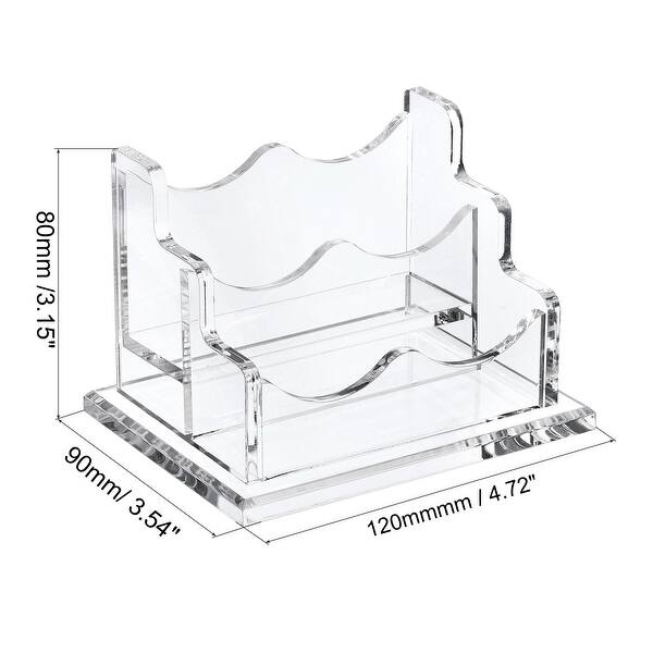 Business Card Holder Acrylic 2 Slots Desktop Name Cards Display Stand ...
