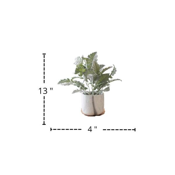 Artificial Plant In A Faux Marble Pot - 13-inch Tall - Bed Bath ...
