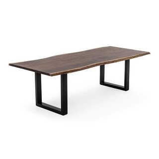 Cid Xue 102 Inch Dining Table, Live Edge, Rectangular, Metal, Brown ...