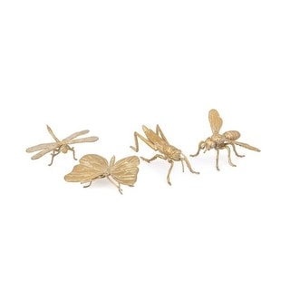Set of 4 Beige Cast Iron Insects Tabletop Decoration 5.75undefined ...
