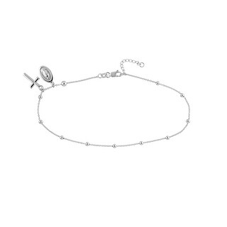 Curata 925 Sterling Silver Rhodium Plated 10" Adjustable Station Virgin ...
