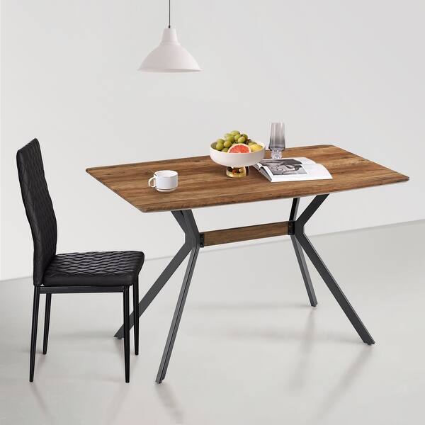 Dining Table with MDF Table Top and Heat Transfer Legs Leveling Feet ...