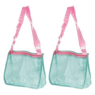 2pcs Mesh Beach Bag, Sand Backpack Shell Collecting Bags with Zipper ...