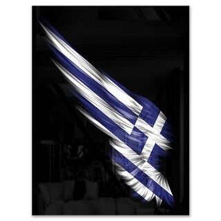 Wing with Greece Flag - Digital Art Glossy Metal Wall Art - Bed Bath ...