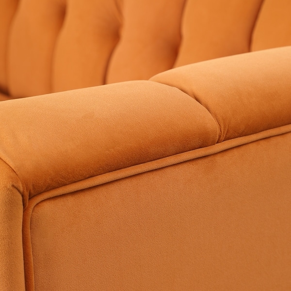 Premium Chesterfield Channel Sofa with Crystal-like Acrylic Legs - Bed ...