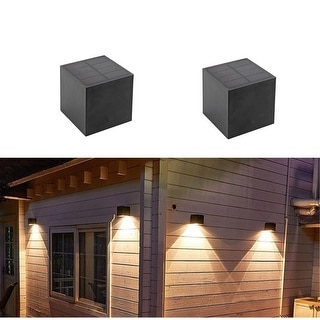 Multi-Color Solar Wall Lights Outdoor,Square Wireless Wall Mount Lights ...