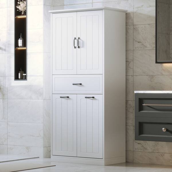 Stylish Bathroom Storage Cabinet with Dual Laundry Hampers by Harper ...