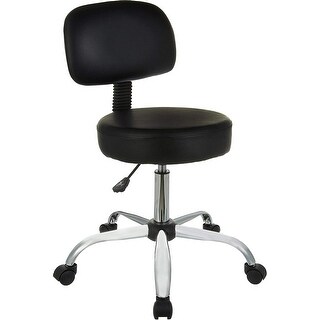 Multi-Purpose Medical Spa Swivel Stool with Back Cushion, Black - Bed ...