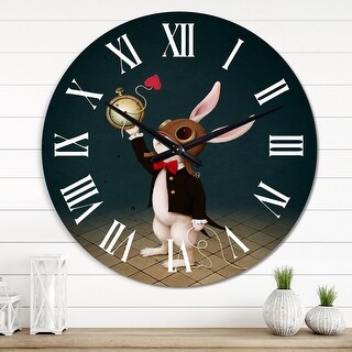 Designart 'White Rabbit Alice In Wonderland I' Children's Art wall ...