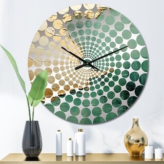 Designart "Gold And Green Paint Fusion II" Beige Abstract Painting ...