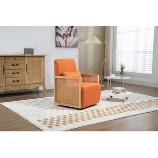 Orange Lounge Reading Chair Comfy Single Sofa Chair Swivel Armchairs ...