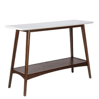 Console Tables-Solid Wood, Two-Tone Finish with Lower Storage Shelf ...