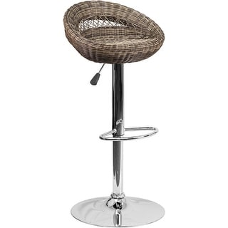 Estella Wicker-5 Rounded Back Adj Bar/Counter Stool - Bed Bath & Beyond - 16826676