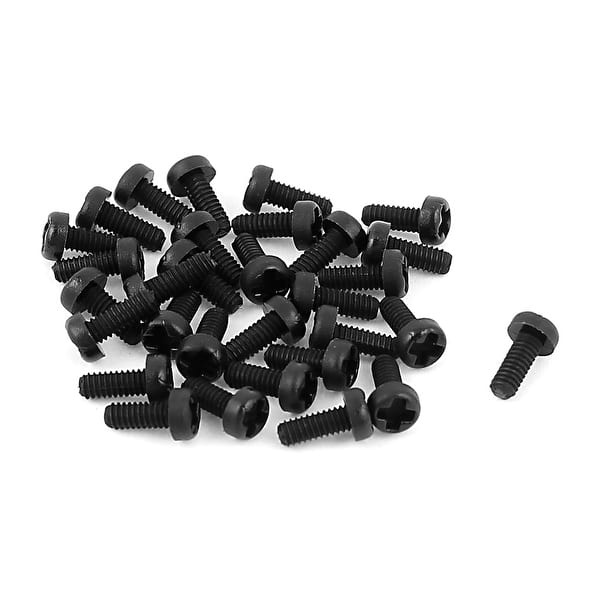 M2 x 5mm Plastic Phillips Cross Pan Head Machine Screws Black 50 PCS ...