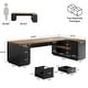 85.8" L-Shaped Executive Desk, Extra Large Office Desk with File ...