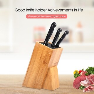 Modern Design Universal Bamboo Knife Block with Detachable Bristles ...
