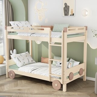 Comfortable Twin Size Car-Shaped Convertible Bunk Bed - Bed Bath ...