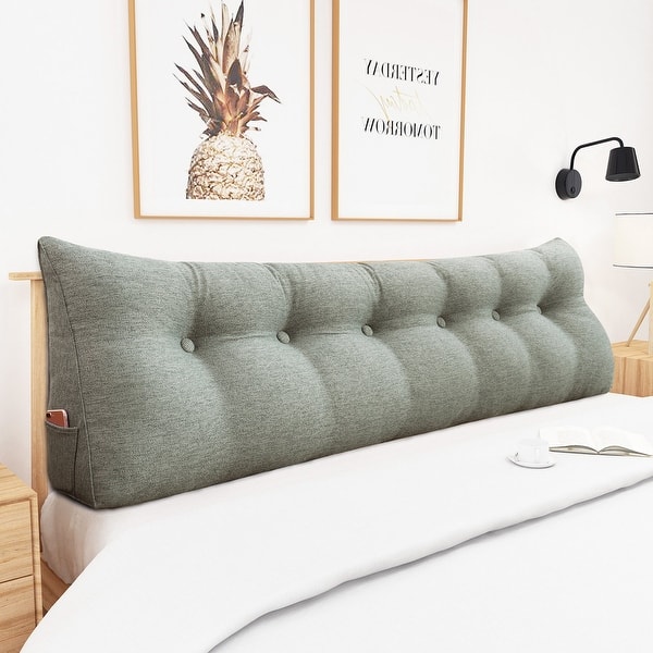 WOWMAX Headboard Wedge Reading Pillow Back Support Linen - On Sale ...