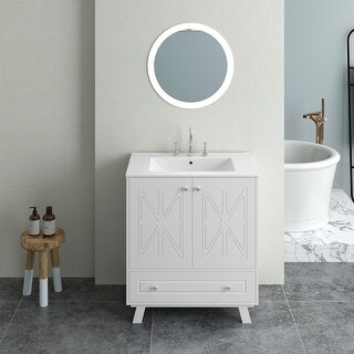 Classic Bathroom Vanity with MDF Construction, Buffered Doors, and Anti ...