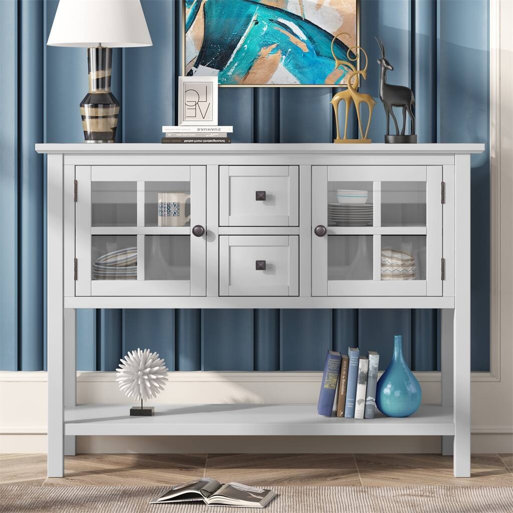 Merax Console Table with 2 Drawers, 2 Cabinets and 1 Shelf - Overstock ...