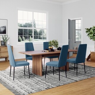 Modern Upholstered Dining Chair in Denim (2pc) - Bed Bath & Beyond ...