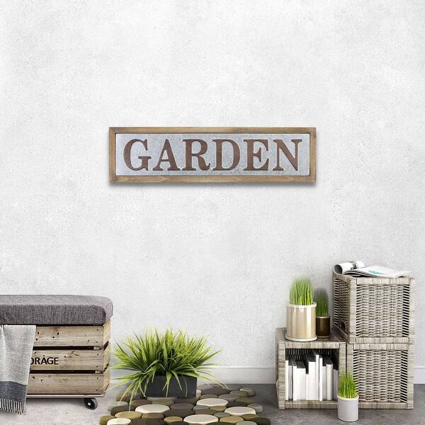 Brown Metal Garden Horizontal Wall Sign - On Sale - Bed Bath & Beyond ...