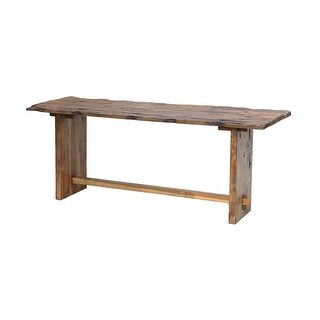 87 Inch Rustic Console Table, Live Edge Wood, Distressed Brown - Bed ...