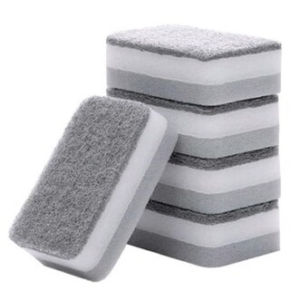 5pc Double-sided Cleaning Sponges Household Scouring Pad Kit - Bed Bath ...