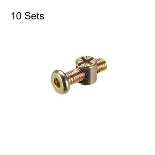 M6x20mm Furniture Bolts Nut Set Hex Socket Screw w Barrel Nuts 10 Sets ...