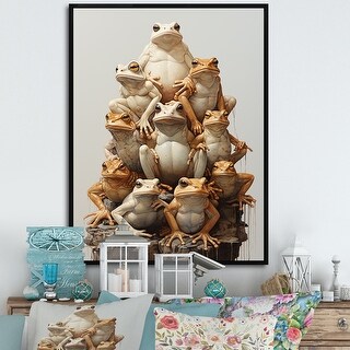 Designart "Minimalism Frog Pyramid" Frogs & Toads Framed Canvas Art ...