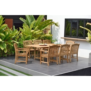 LifestyleGarden 9 piece FSC Reclaimed Teak Outdoor Patio Dining Set ...