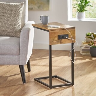 Side Table Storage Table Office Table with USB Ports Dining Table - Bed ...