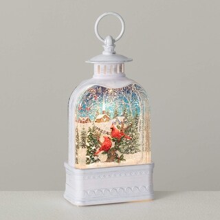 11"H Sullivans Christmas Cardinal Scene LED Shimmer Lantern, Multicolor ...