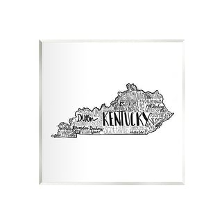Stupell Kentucky State Shape Typography Map Wall Plaque, Design By The ...