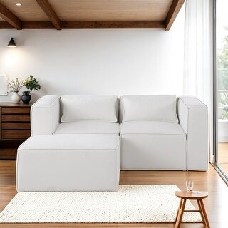 L-Shaped Modular Sofa Set with Solid Wood Frame and Easy Assembly for 2 ...
