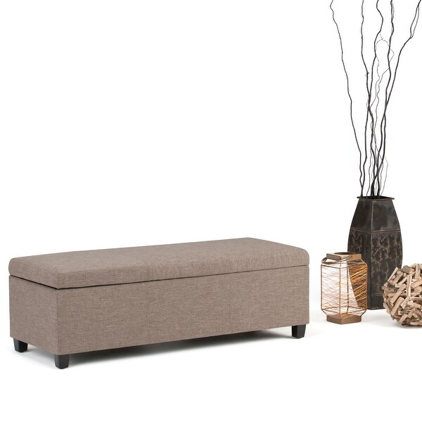 WYNDENHALL Franklin 48 in. Wide Contemporary Rectangular Storage Ottoman Bed Bath Beyond 6727555