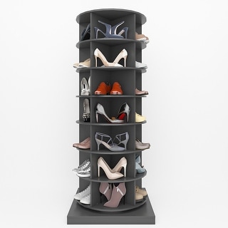 Modern Tall Round 360° Rotating Spinning Shoe Rack, Turntable Rack for ...