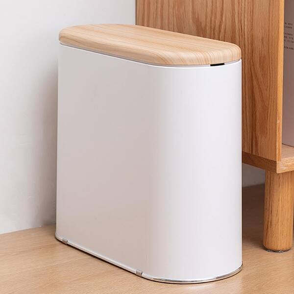 2.6 Gal Modern Plastic Covered Trash Can with Push Button - Bed Bath ...