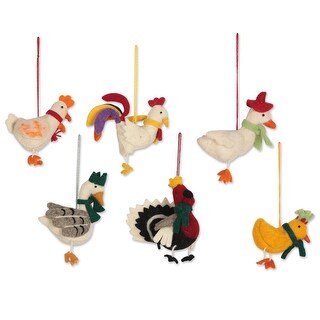 Novica Handmade Fine Feathered Friends Wool Felt Ornaments (Set Of 6 ...