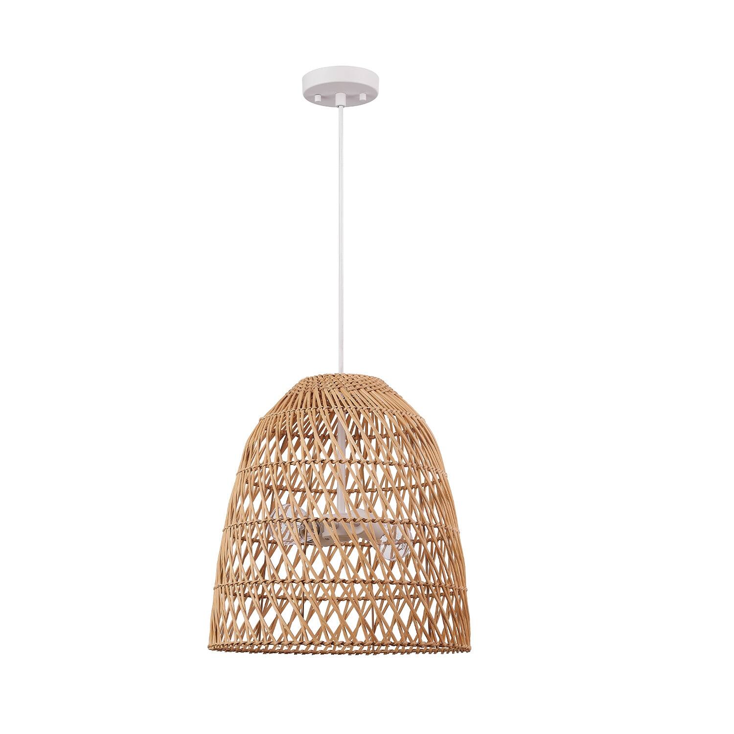 Galen 2-Light Chandelier with Natural Bamboo and Rattan Shade - one ...