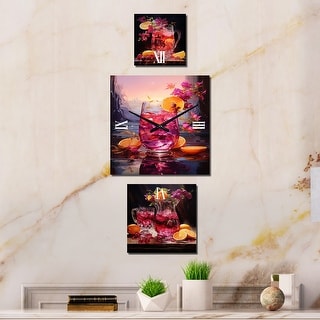 Designart "Sangria Sunset Cocktail" Cocktails Oversized Traditional ...
