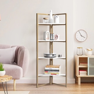 4-tier Corner Triangular Shelves, Modern Multi-function Storage Shelf ...