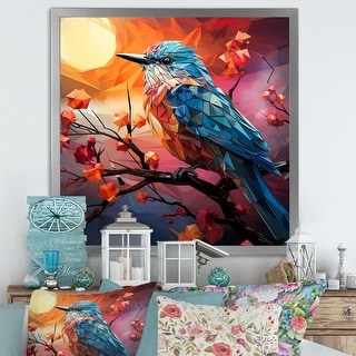 Designart "Bird Cubist Skies " Animals Bird Framed Canvas Prints - Bed ...