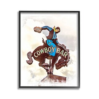 Stupell Cowboy Bar Sign Framed Giclee Art Design By Jerry Cowart - Bed ...
