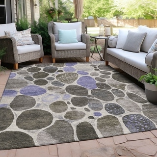 Machine Washable Indoor/Outdoor Modern Cobble Chantille Rug - Bed Bath ...