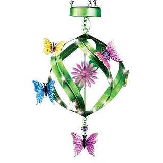 Solar Butterfly Garden Wind Spinner Mobile Dangler - 8.5 x 20.5 x 8.5 ...