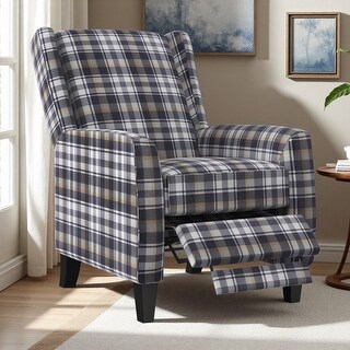 Plaid Velvet Push-Back Recliner with Wood Frame - Bed Bath & Beyond ...