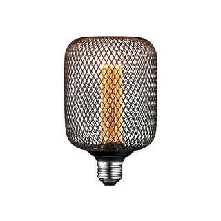 Next Glow Decorative Light Bulb Black Metal Cage Cylinder Led Light ...