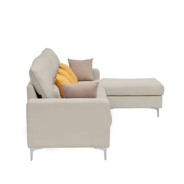 4-person L-shape Sofa Left and Right Interchangeable Chaise with ...