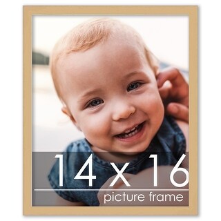 14x16 Traditional Natural Wood Picture Frame - UV Acrylic, Foam Board ...
